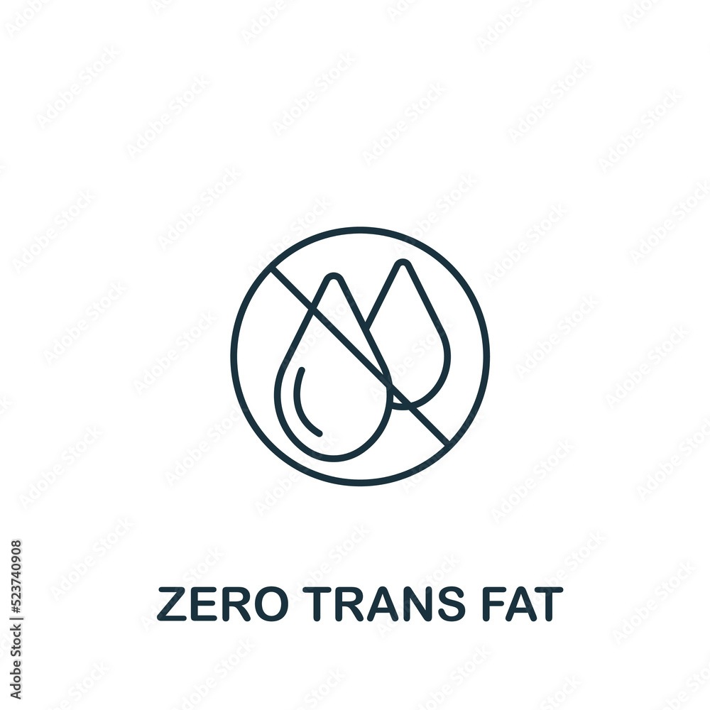 Zero Trans Fat icon. Line simple icon for templates, web design and ...