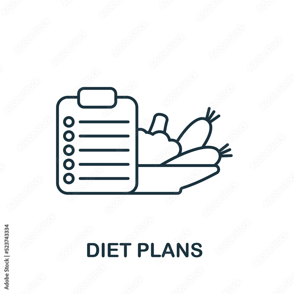 Diet Plans icon. Line simple Healthy Lifestyle icon for templates, web ...