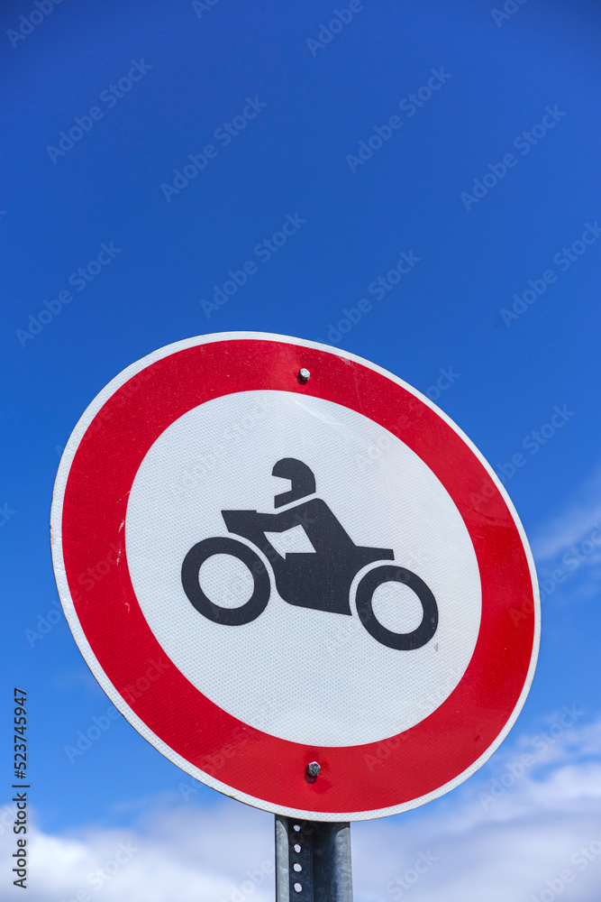 No motorcycle or no parking sign Stock Photo | Adobe Stock