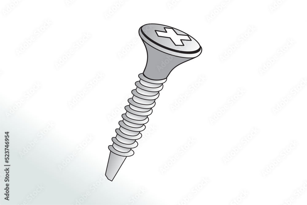 Screw nut set drawing, Nuts, Bolts Screws Collection, Isometric View ...