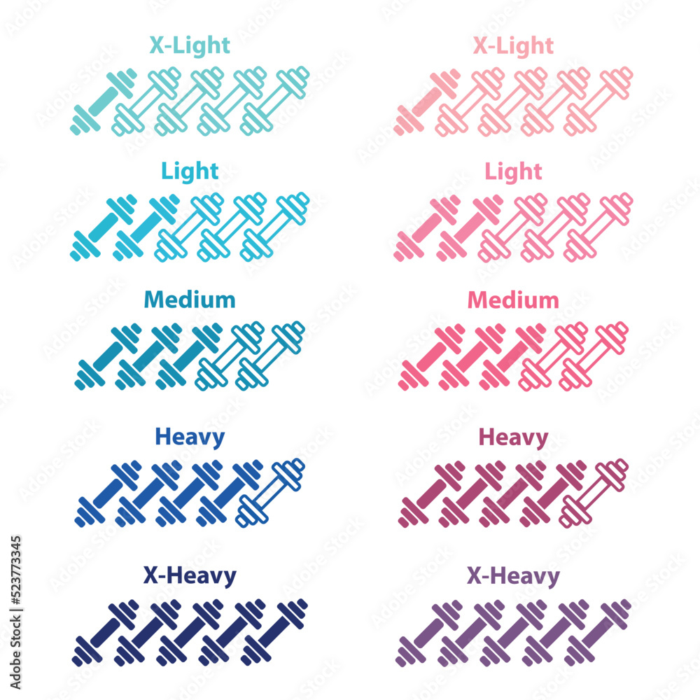 Elastic band. Symbols indicating the tensile strength of rubber bands ...