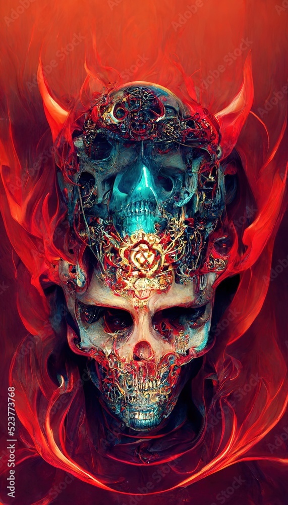 Gothic horror dark scene with a demon from hell. Artistic abstract ...