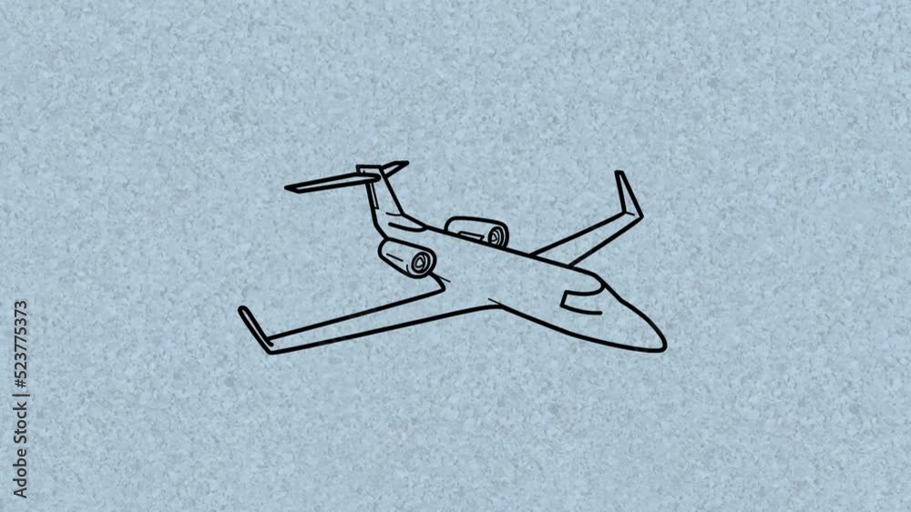 aeroplane Sketch and 2d animation Stock Video | Adobe Stock