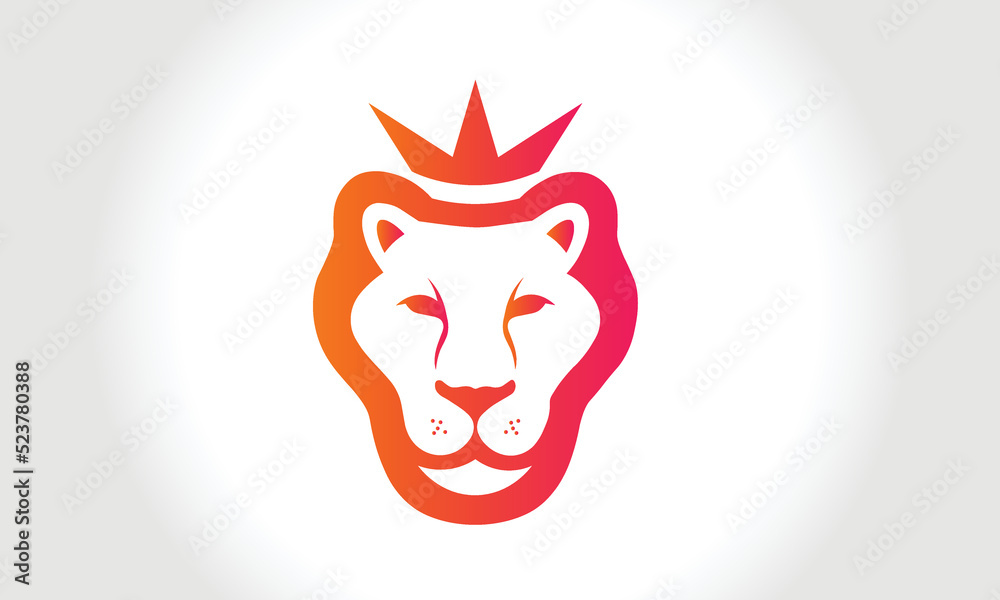 Vetor do Stock: Lion head logo vector design. lion king head sign ...