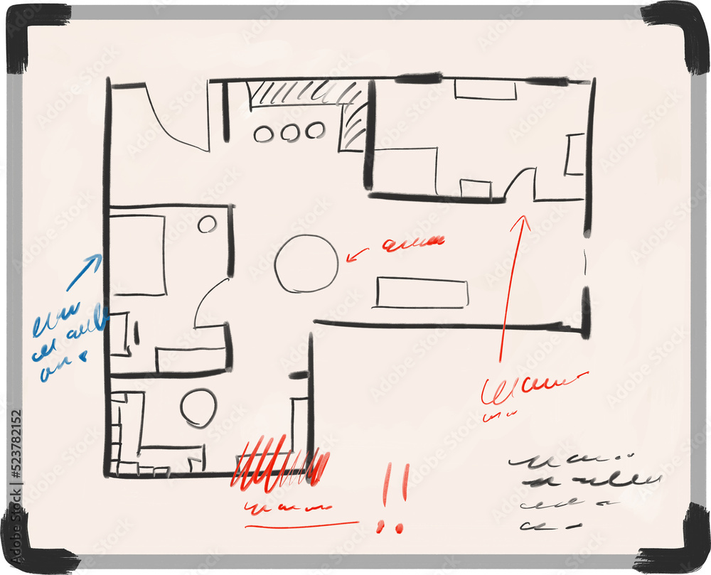 Architecture whiteboard diagram Stock Illustration | Adobe Stock