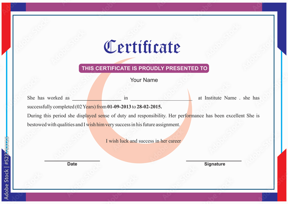 Certificate Design in CorelDraw File Stock Illustration | Adobe Stock