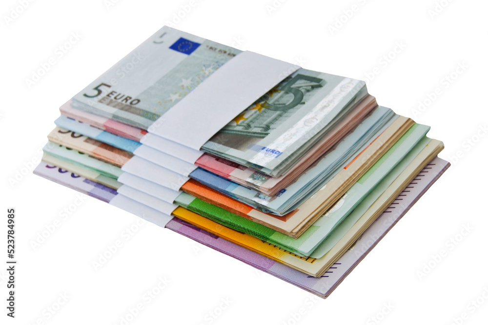 Euro Banknoten Stapel Hintergrund transparent Stock Photo | Adobe Stock
