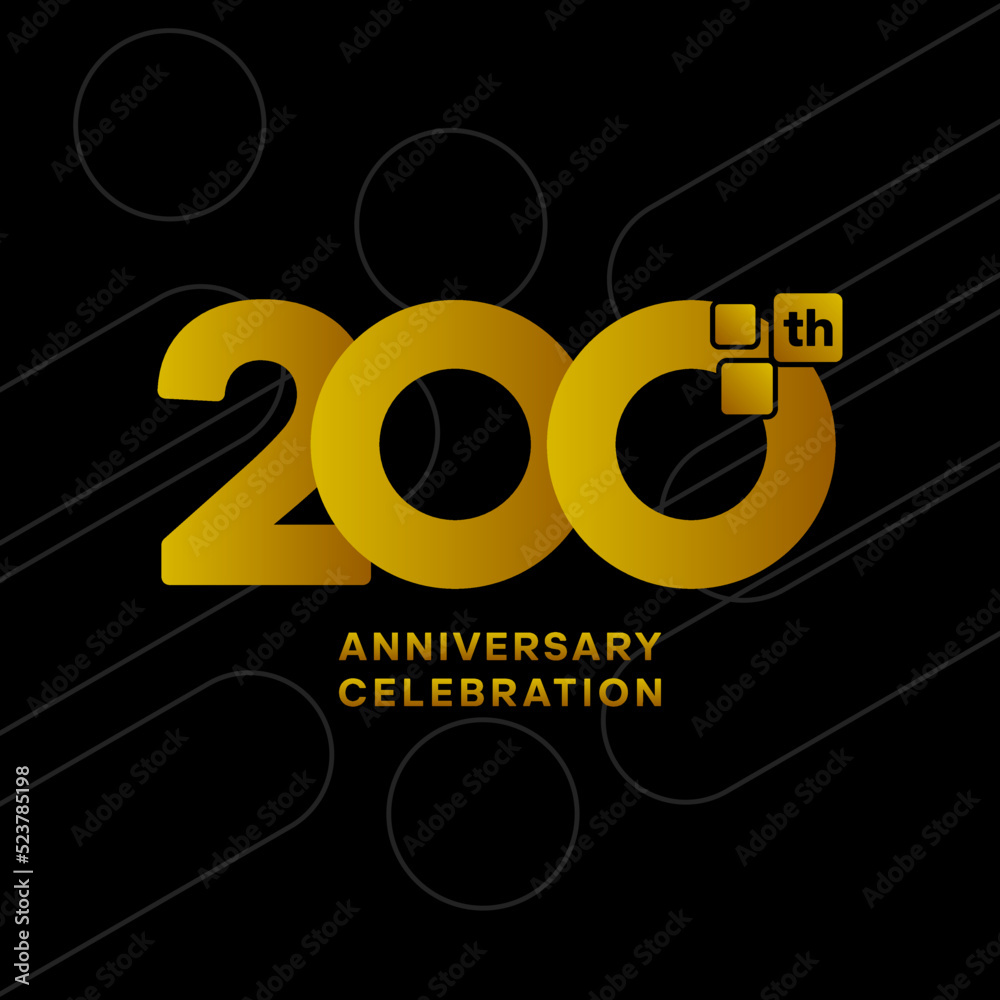 200th anniversary celebration logotype. Golden anniversary celebration ...
