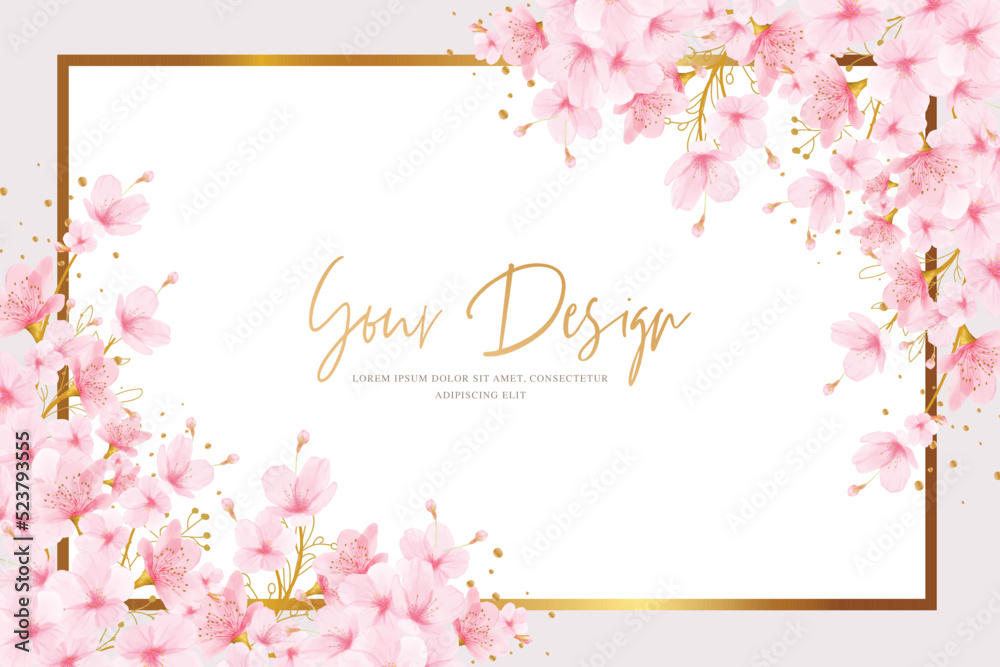 beautiful cherry blossom border and frame design Stock Vector | Adobe Stock