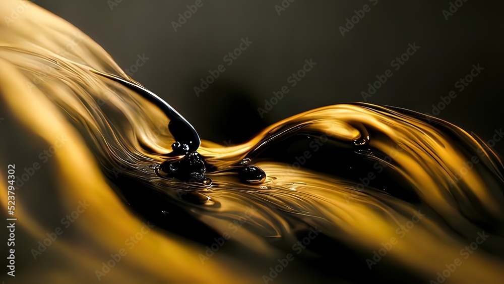 Liquid gold, melted gold and black background, golden abstract 4k ...