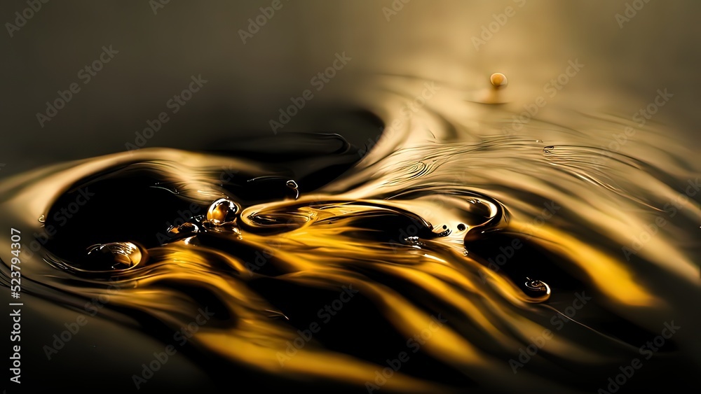 Liquid gold, melted gold and black background, golden abstract 4k ...