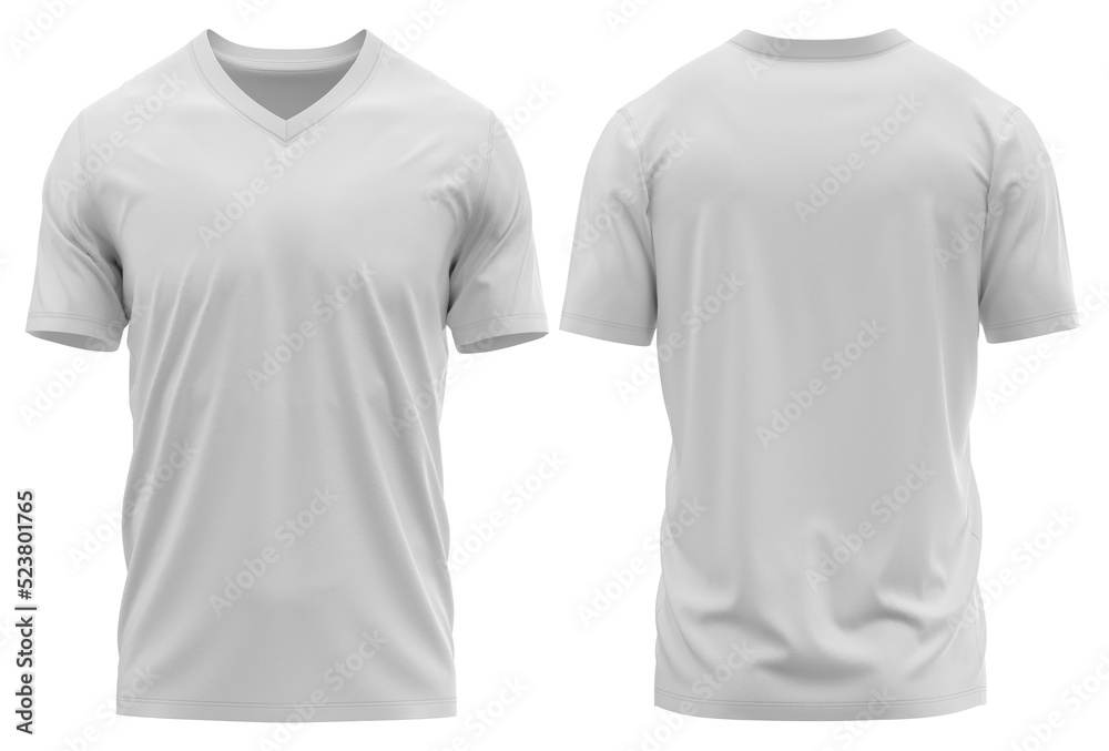 T-shirt V-neck Short sleeve. With knit jersey fabric and rib neck ...