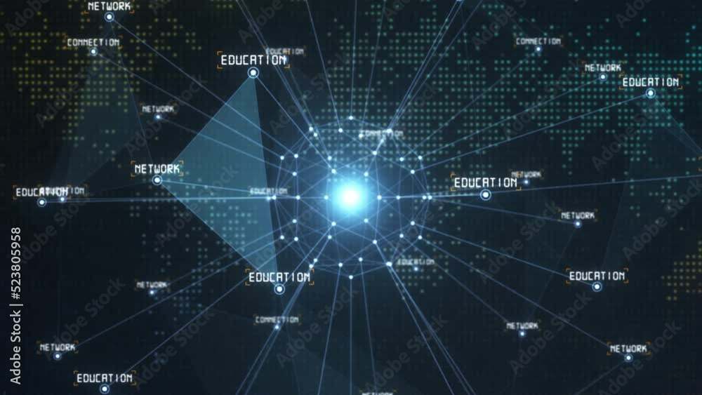 Digital global network and data connections concept. Communication ...
