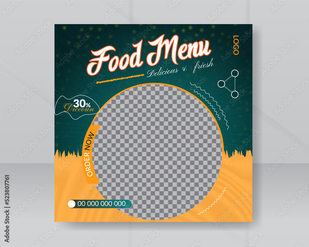 Food menu social media modern restaurant banner template or instagram ...