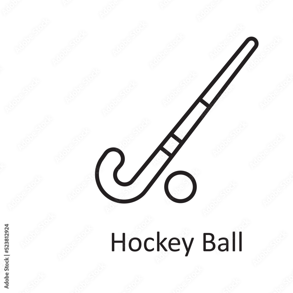 Hockey Stick And Ball Outline