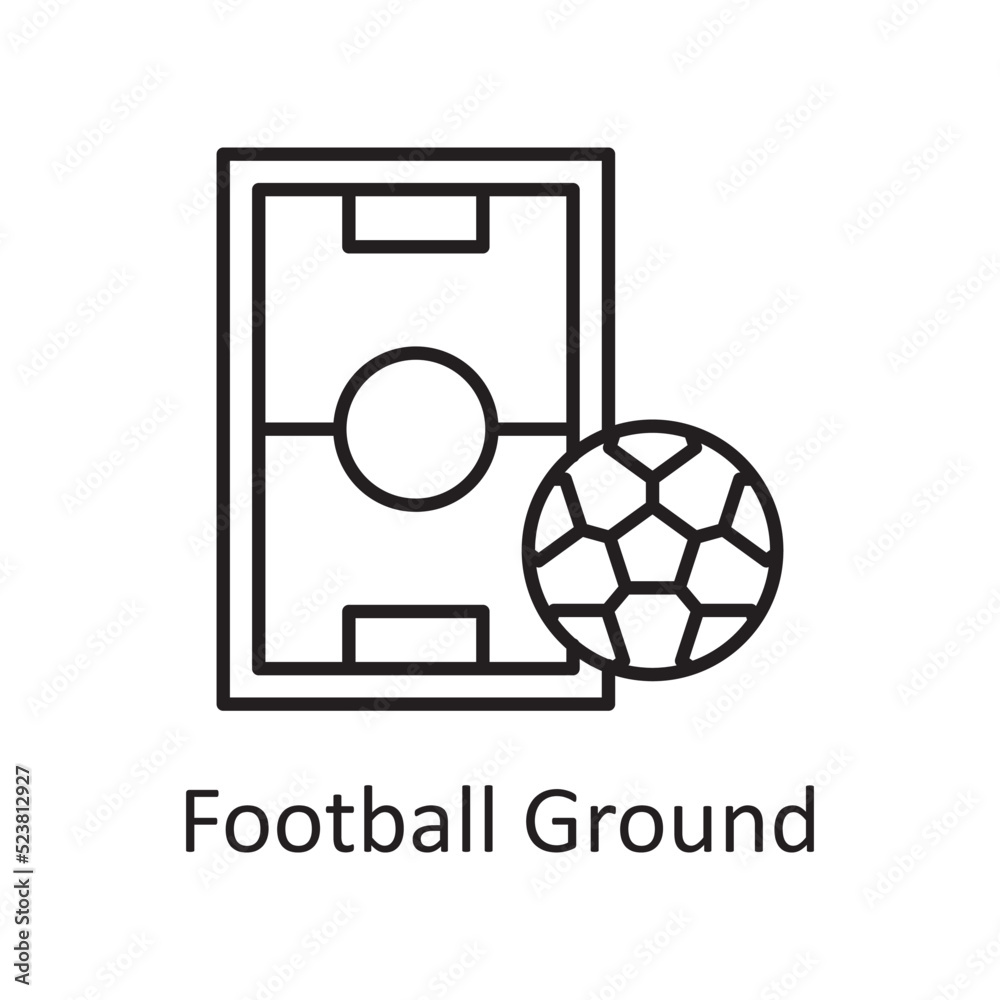 Football Ground vector outline Icon Design illustration. Sports And ...
