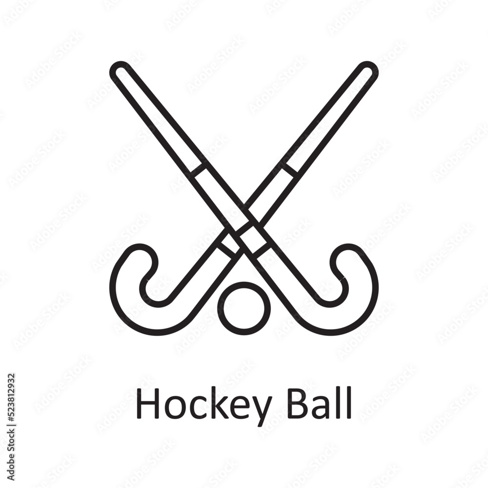 Hockey Ball vector outline Icon Design illustration. Sports And Awards ...