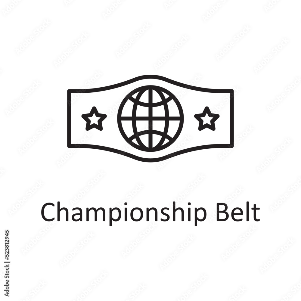 Championship Belt vector outline Icon Design illustration. Sports And ...