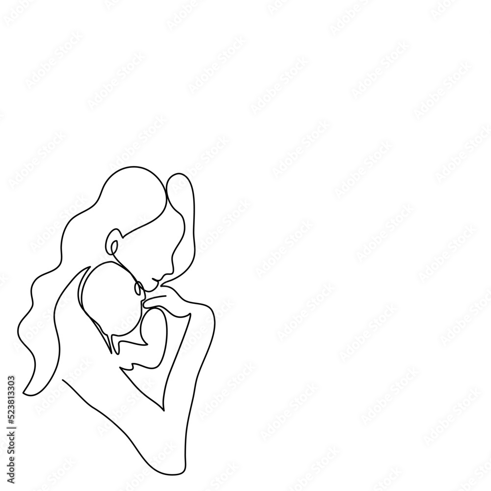 Beautiful mum hugging a first born in her arm.Young mother holding baby ...