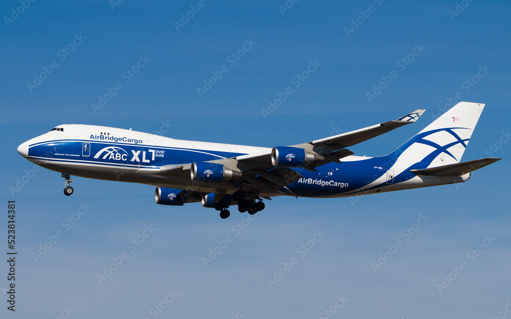 AirBridgeCargo Boeing 747-400ER Freighter (Boeing 747-46NFER) Stock ...