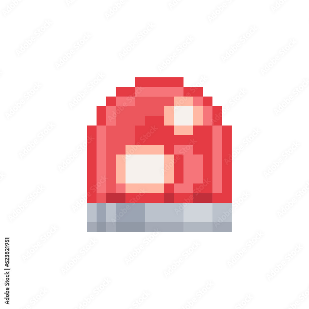 Police Car Light. Pixel art icon, emoji. 8-bit game assets. Sticker ...