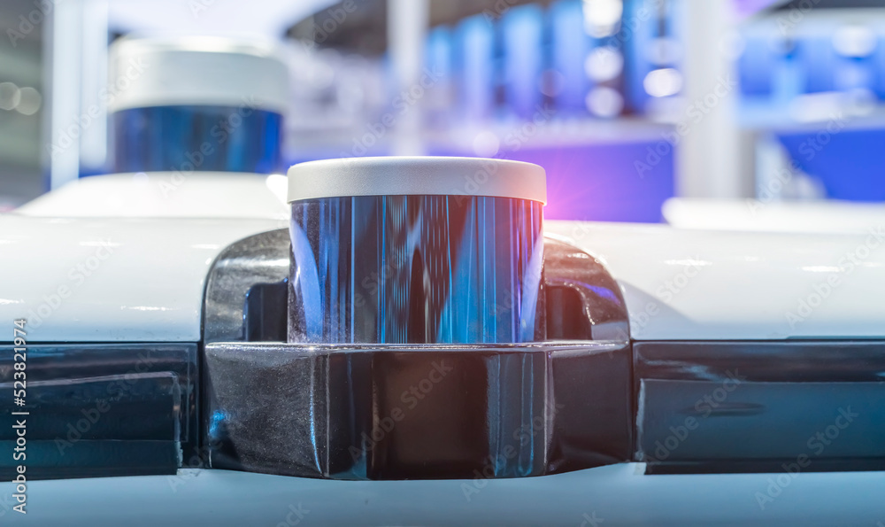 high definition Lidar for self driving car sensor seen Stock Photo ...
