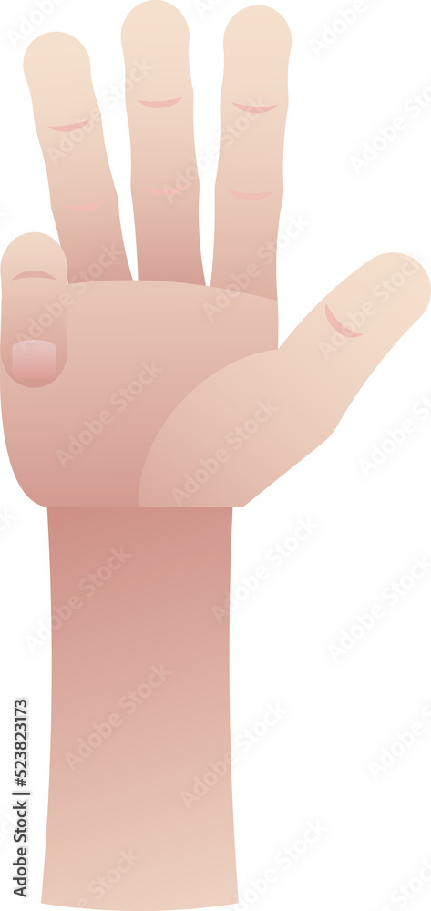 Hand showing four fingers illustration Stock Illustration | Adobe Stock
