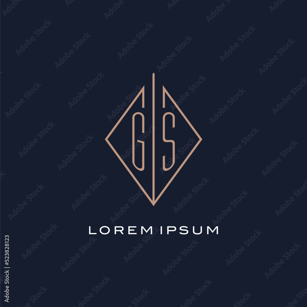 Monogram GS logo with diamond rhombus style, Luxury modern logo design ...
