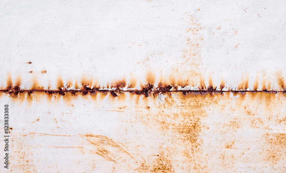 Rust of metals.Corrosive Rust on old iron white. Use as illustration ...