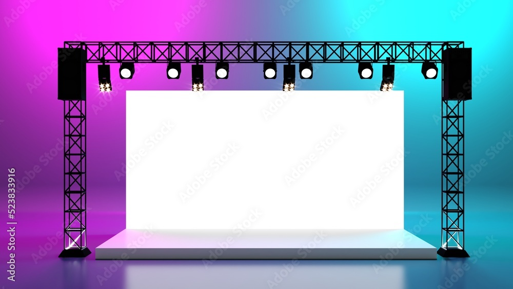 Empty stage design for mockup and corporate identity, display. Platform ...