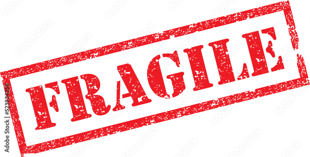 Fragile Stamp. Red Text Rubber Stamp Ink - Vector. Stock Vector | Adobe ...
