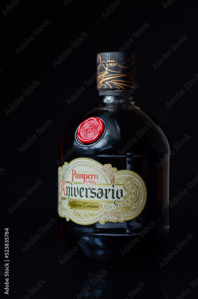 LONDON, UNITED KINGDOM - JUNE 28, 2022 Ron Pampero Aniversario Rum, a ...