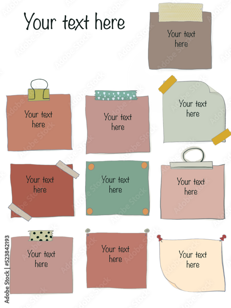 Modele graphique à remplir, tableau de post-it vierge Stock Vector ...