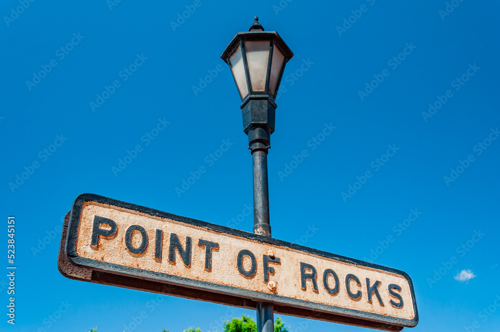 Point of Rocks Railroad Station Sign, Frederick County, Maryland, USA ...