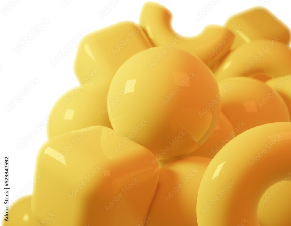 Template of 3d banner. Yellow 3D shape render background with empty ...