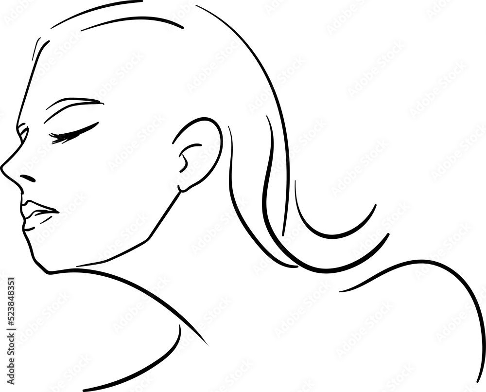 Line art of women feminine sketch line Stock Illustration | Adobe Stock