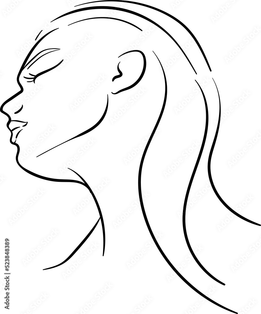 Line art of women feminine sketch line Stock Illustration | Adobe Stock