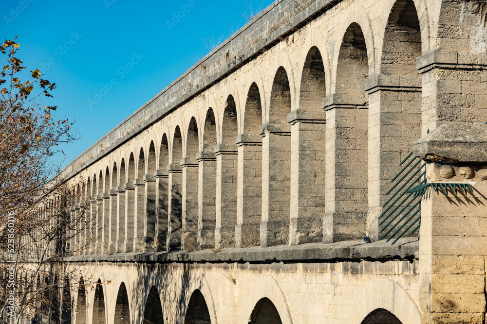 ancient roman aqueduct in the city of montpellier France Stock Photo ...