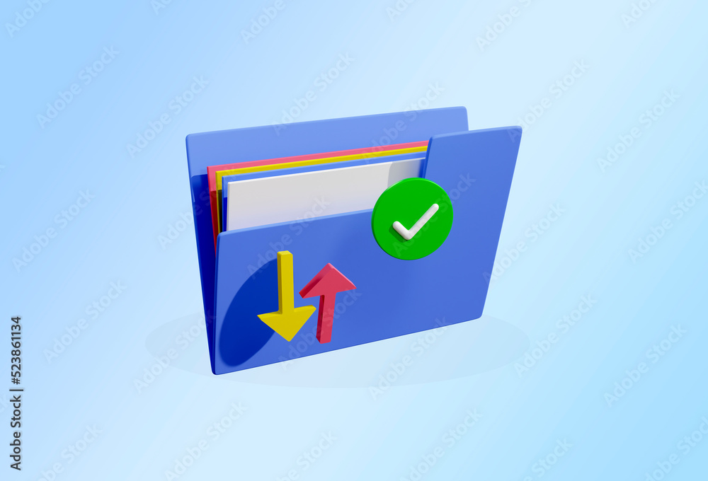 3d download and upload icon. File manager, Folder icon, Data ...