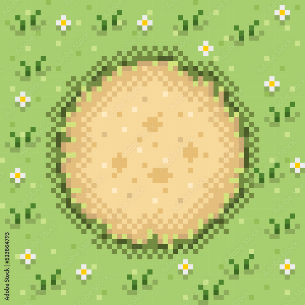 Sand and grass pixel art. Vector illustration. Stock Vector | Adobe Stock