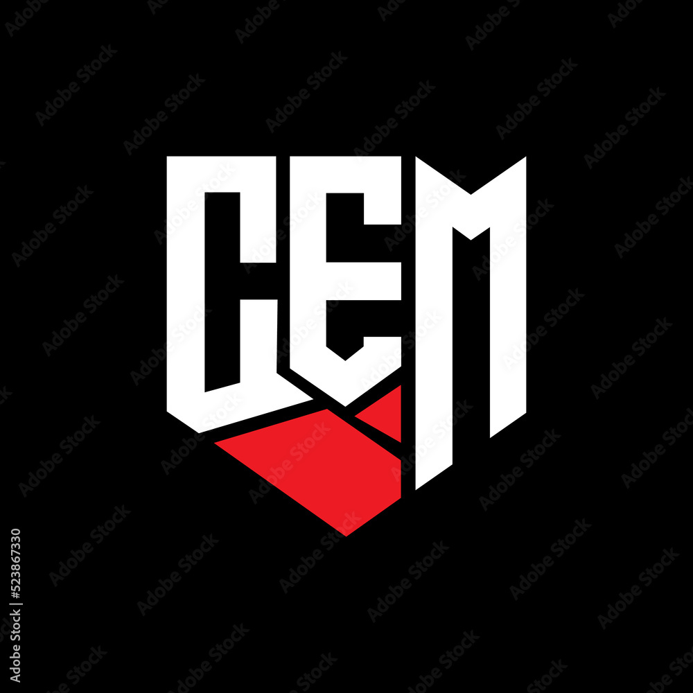 CEM letter luxury logo design on black background. CEM creative ...