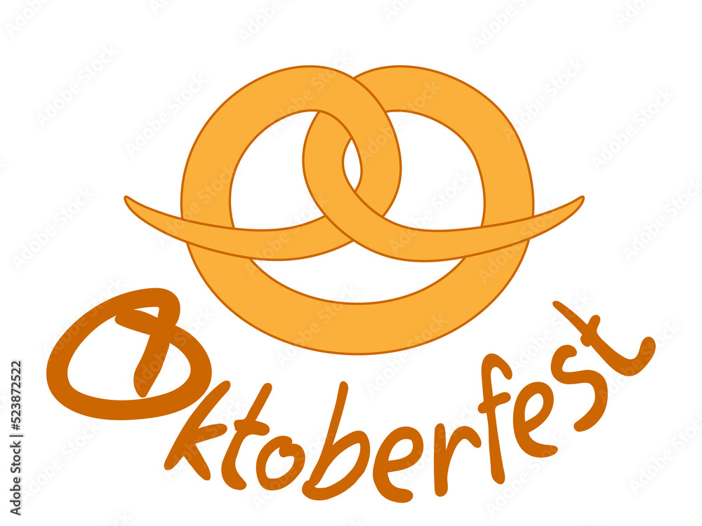 The symbol of Oktoberfest is a German bagel. Infographics. An icon with ...