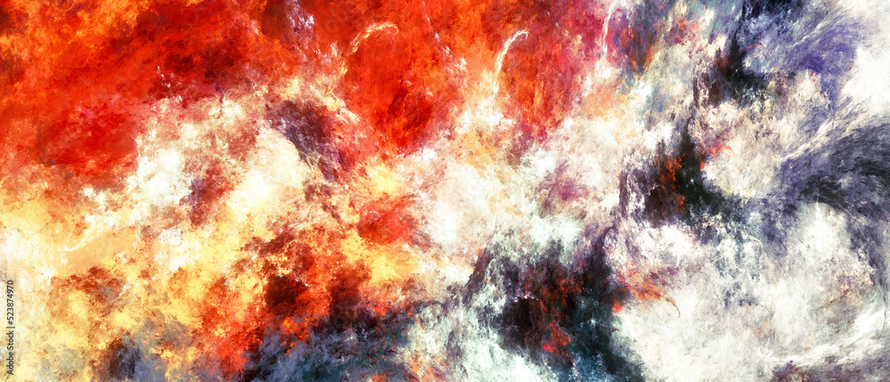 Abstract red hot surface. Molten lava background. Vibrant fiery paint ...