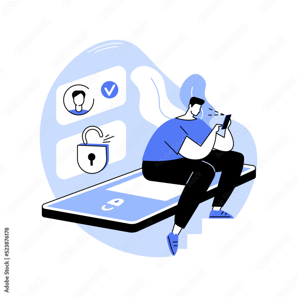 Facial recognition isolated cartoon vector illustrations. Stock Vector ...