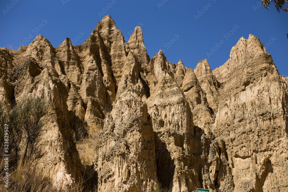 Formaciones de arcilla en Junin, Perú. Lugar llamado Wawi-Wawi. Concepto de lugares turísticos ...