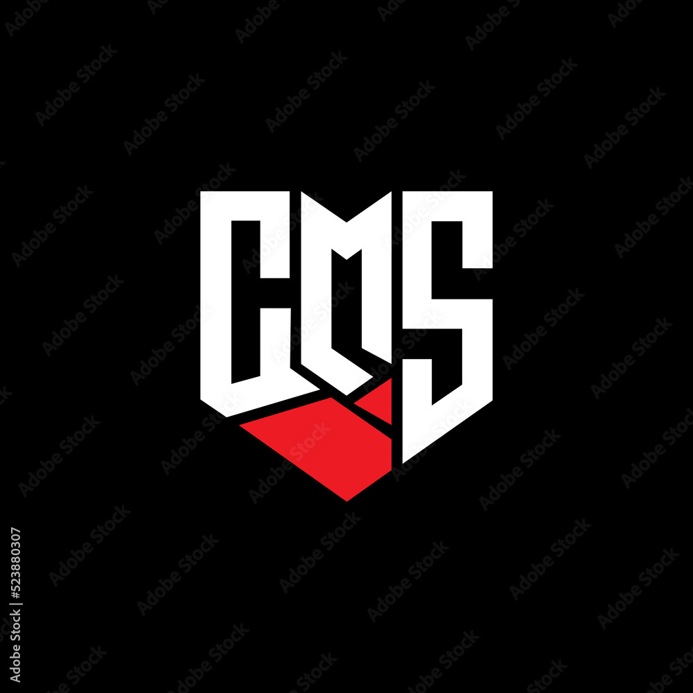 CMS letter luxury logo design on black background. CMS creative ...