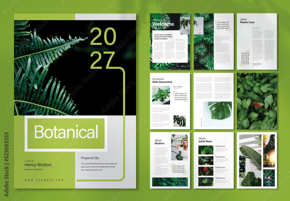 Botanical Brochure Layout Stock Template | Adobe Stock