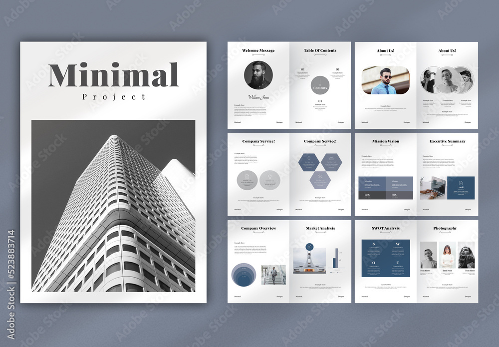 Minimal Project Brochure Stock Template | Adobe Stock
