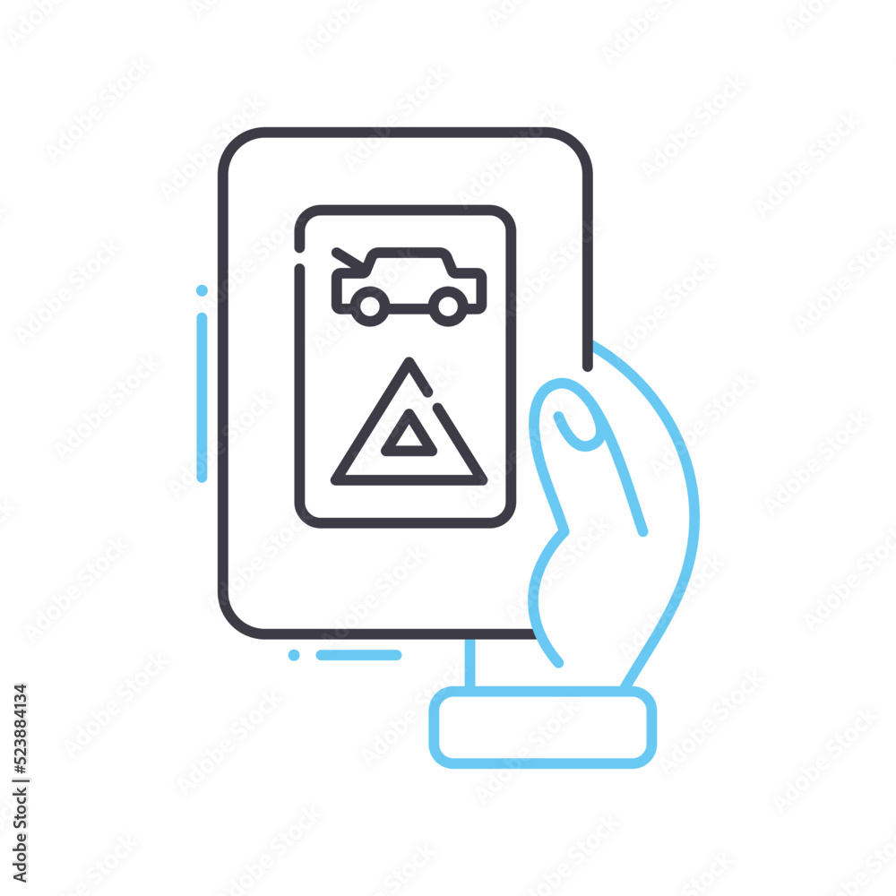 remote keyless system line icon, outline symbol, vector illustration ...