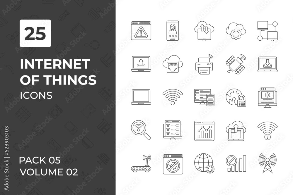 Internet of Things icons collection. Set contains such Icons as ai ...